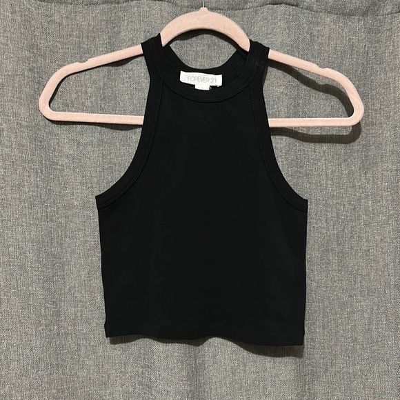 Forever 21 | Tops | New Forever 2 Basic Black Racer Back Crop Top With ...